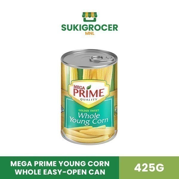 Mega Prime Young Corn Whole Easy-Open Can 425g | Shopee Philippines