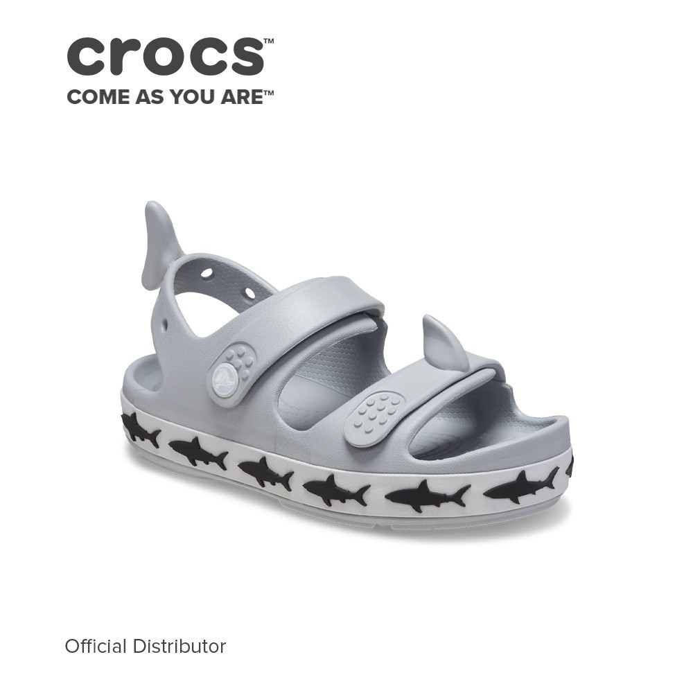 Crocs Kids' Crocband Cruiser Shark Sandal in Light Grey | Shopee ...