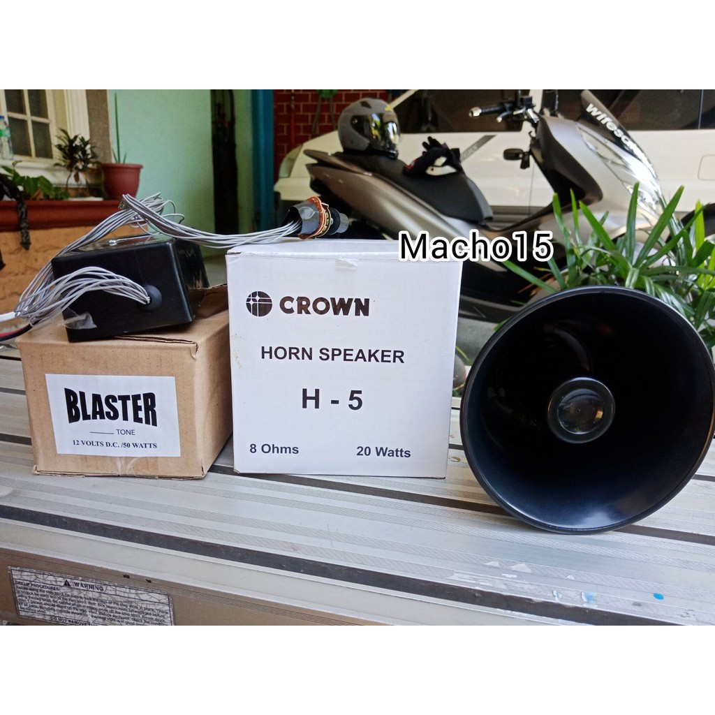 Wang Wang Siren 6 tones BLASTER Siren Amplifier with CROWN Horn Speaker ...