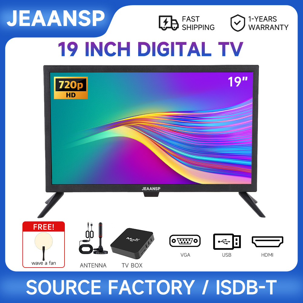 KKJBL&JEAANSP 19 inch TV HD Digital TV with VGA & HDMI+Smart TV BOX ...