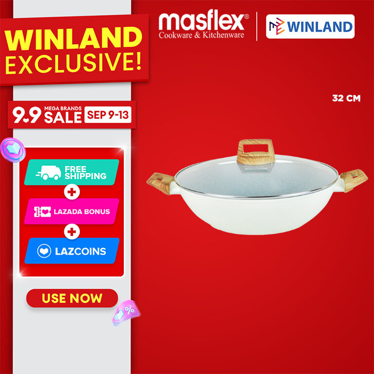 Home Essence by MASFLEX 32cm 3Layer Non-stick Induction Wok Forged ...