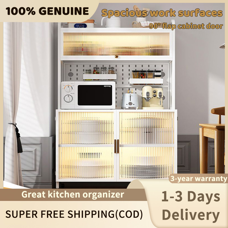 Kitchen Rack With Hole Board DIY Multi-function Rack Storage Cabinet ...