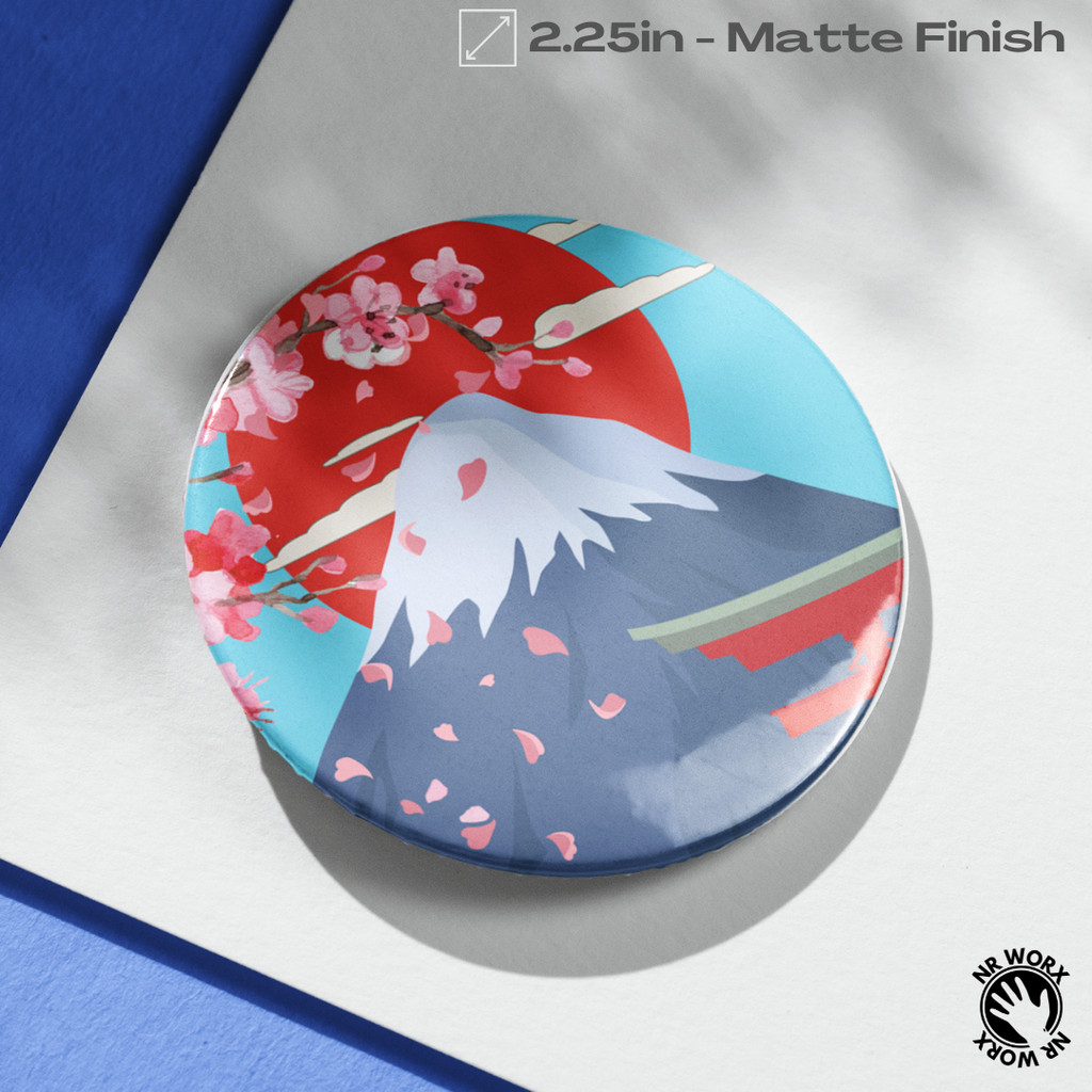 Mt. Fuji Aesthetic Button Pin Badge Tokyo Japan | Shopee Philippines