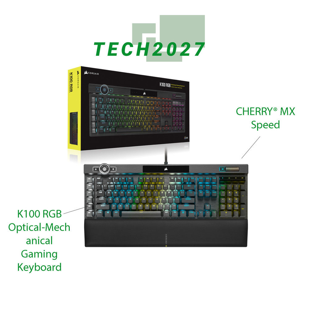 CORSAIR K100 RGB Mechanical Gaming Keyboard — CHERRY® MX Speed — Black ...