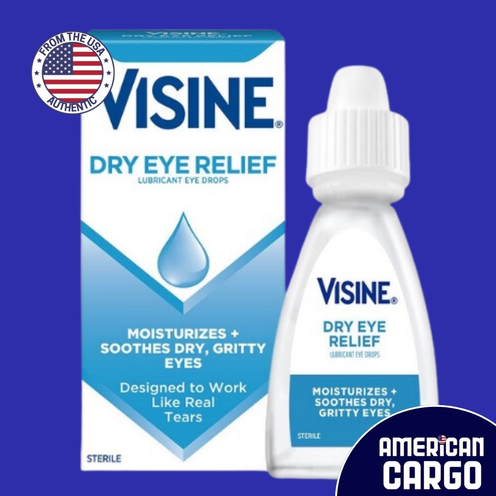 Visine Dry Eye Relief Lubricant Eye Drops, 1/2 fl. oz / 15 ml | Shopee ...