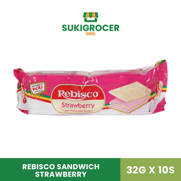 Rebisco Sandwich Strawberry 32G x 10s | Shopee Philippines