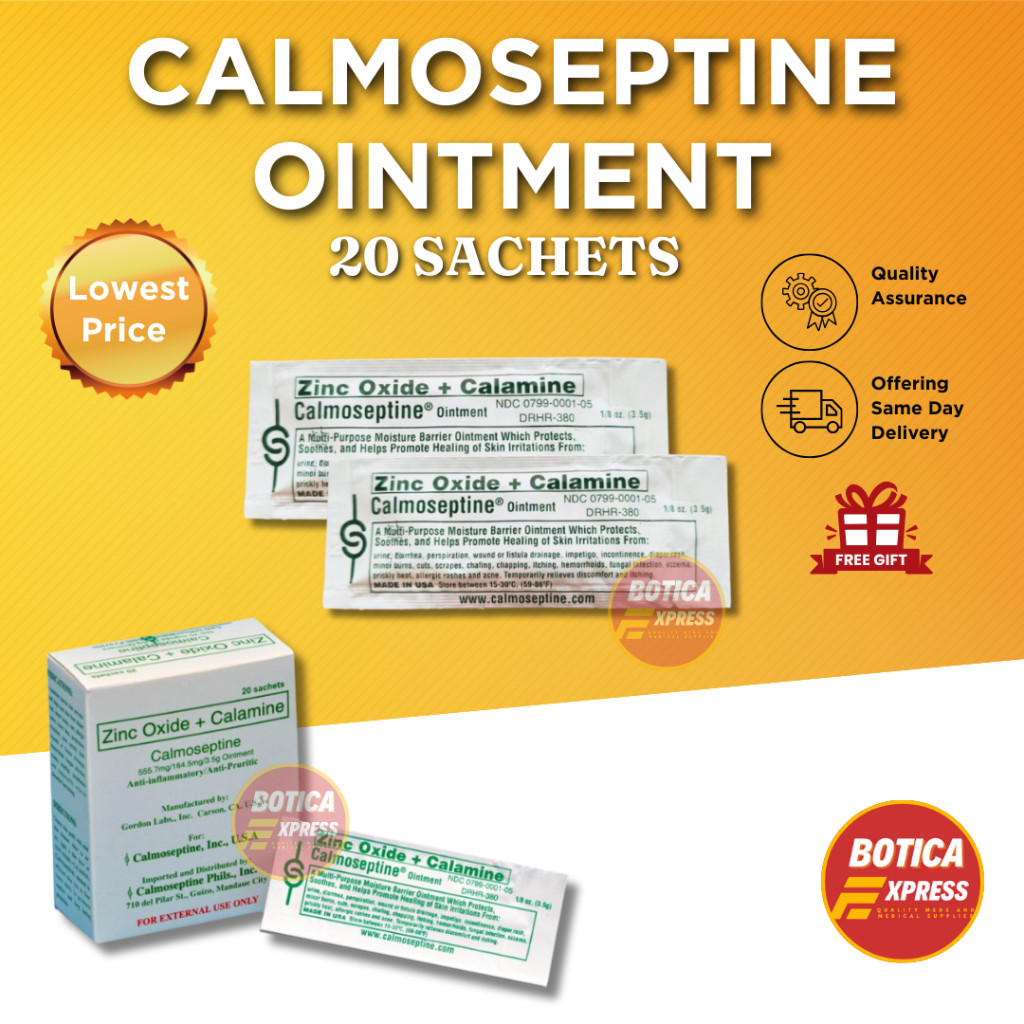 zinc oxide + calamine CALMOSEPTINE OINTMENT 3.5g (Box of 20 Sachets ...