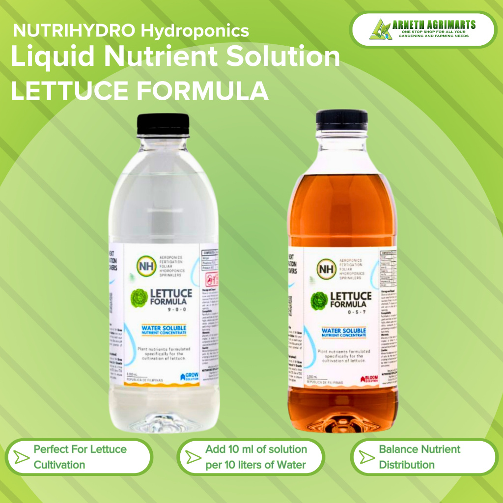 ARNETH NUTRIHYDRO hydroponics nutrient solutions LETTUCE FORMULA ...