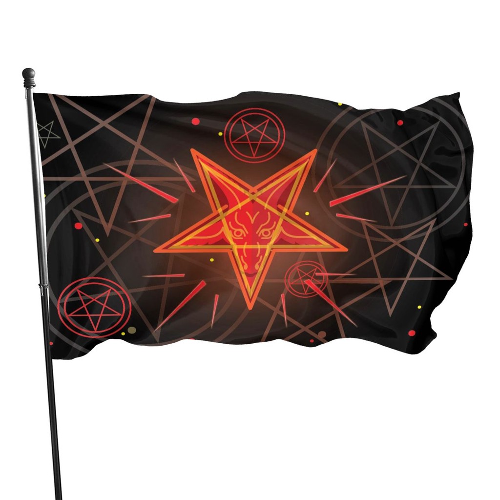 Roman Catholic Church Knights Templar Pentagram Baphomet Flag of Satan ...