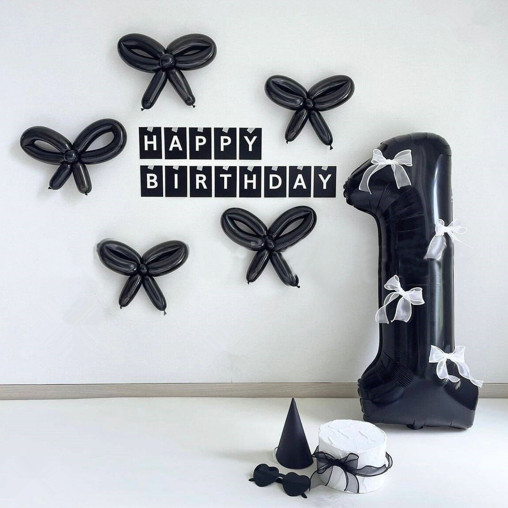 INS Kids 1st 2 3 4 5 6 Year Black White Paper Happy Birthday Banner ...