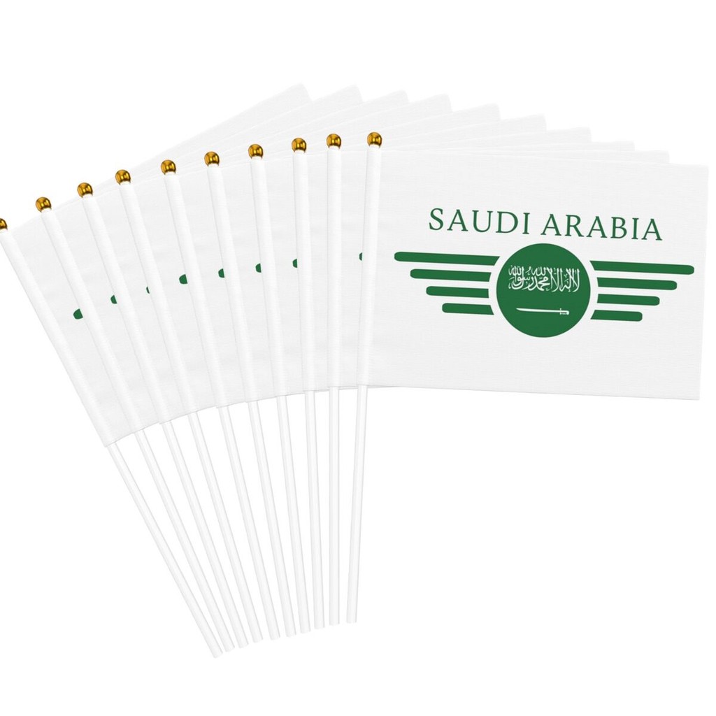 Pack of 10 I Love Saudi Arabia Saudi National Day Handheld Flags 5.5x8 ...
