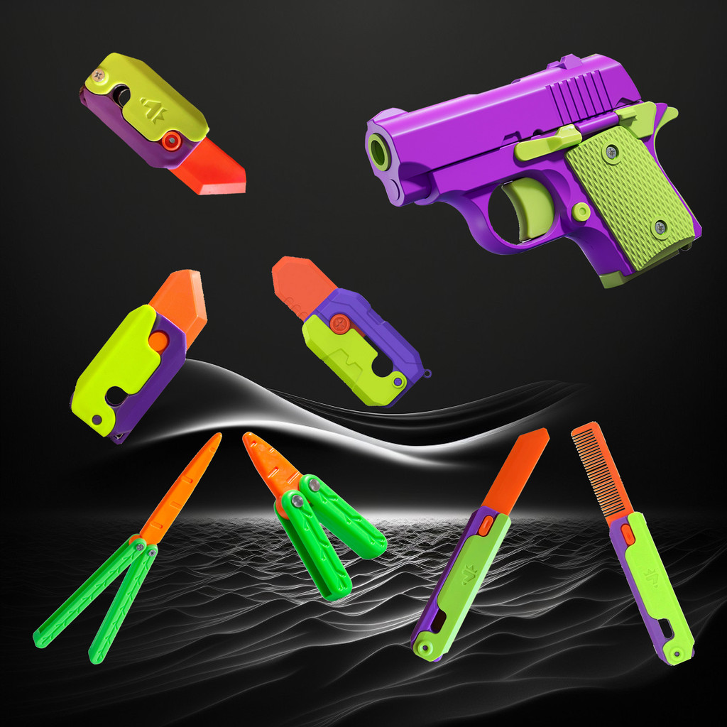 3D Printed Carrot Gravity Knifes Fidget Anxiety Toys Stress Butterfly ...