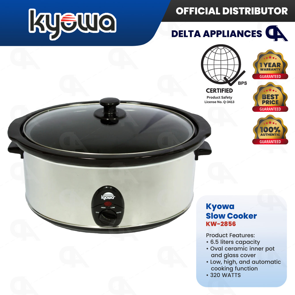 Kyowa Slow Cooker Oval 6.5L Heavy Duty Ceramic Pot Original w/ 1 Year ...