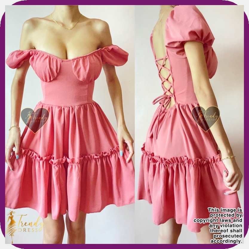 Trendy|I Sleeves>H)Sexy>W}Back)Qh=Dress|FF((Trendy=cj|Dress) | Shopee Philippines
