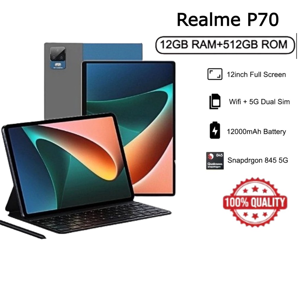 Realme P70 Tablets 12+512GB Android 10.0 Tablet 11.0inch HD Screen PC ...