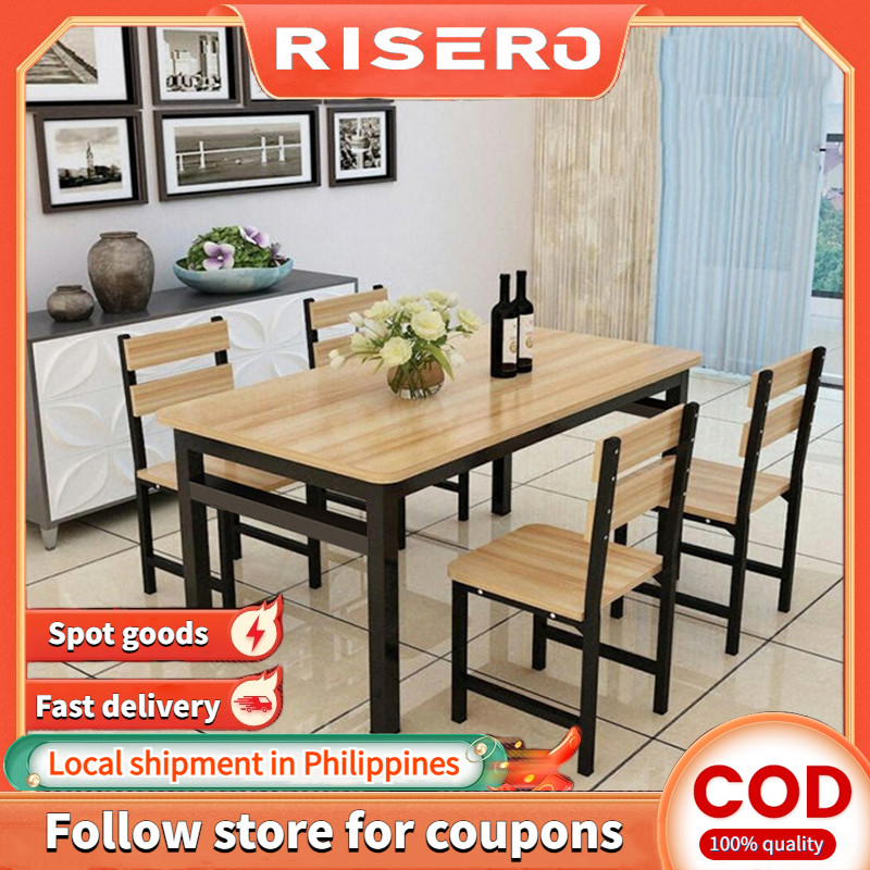 RISERO Dining Table Set With Chair Modern Minimalist Restaurant Dining ...
