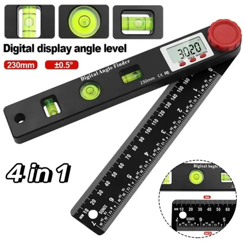 4-in-1 Digital Angle Meter Inclinometer Digital Angle Ruler Electronic ...
