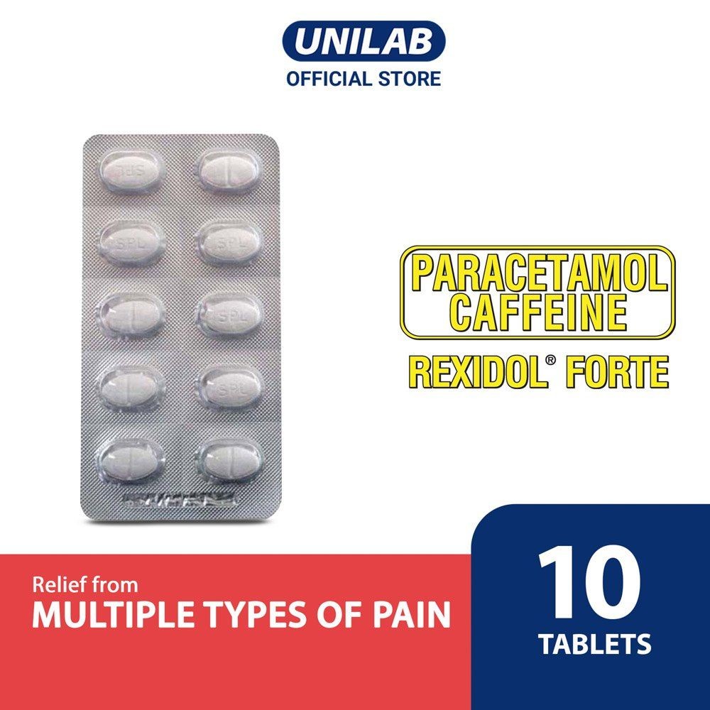 Rexidol Unilab Forte 10 Tablets Paracetamol + Caffeine | Shopee Philippines