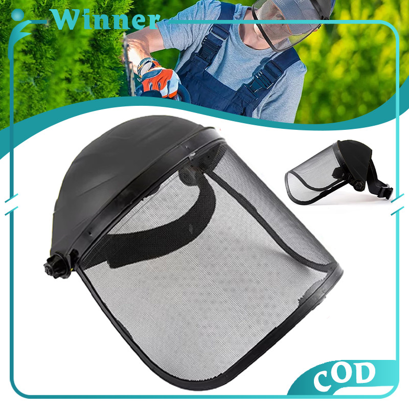 Stainless Steel Grass Trimmer Safety Helmet Hat With Full Face Mesh ...