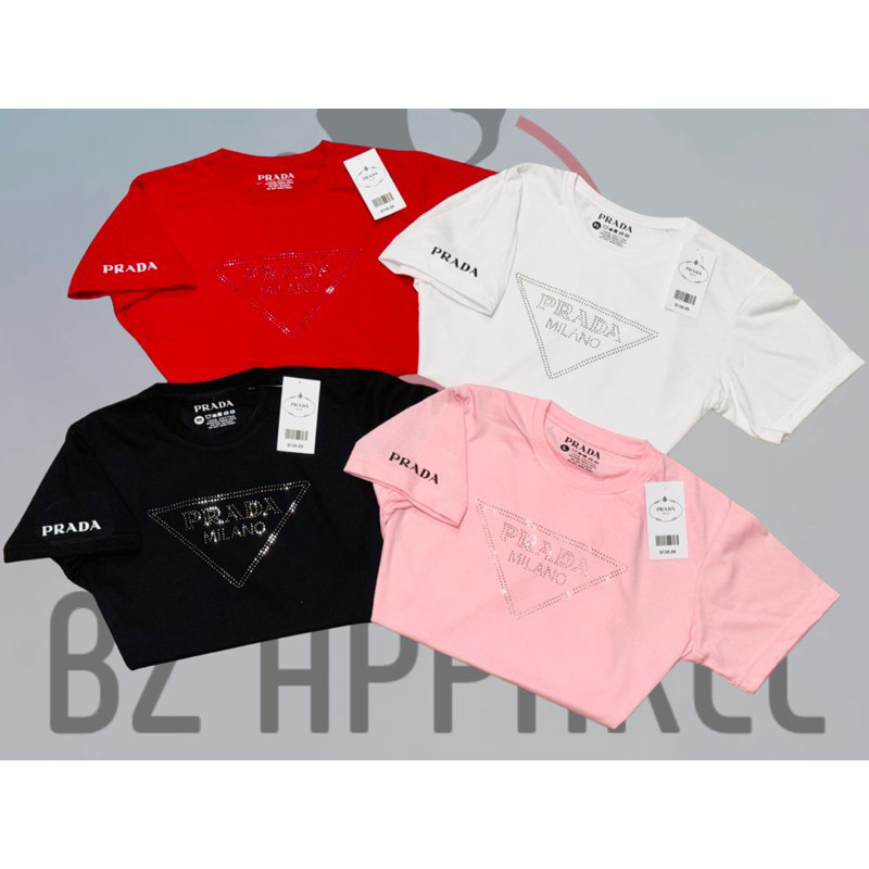 PR@DA TRIANGLE PREMIUM RHINESTONE TSHIRT | Shopee Philippines