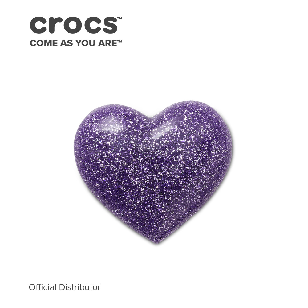 Crocs Jibbitz™ Charm 3D Glitter Purple Heart | Shopee Philippines