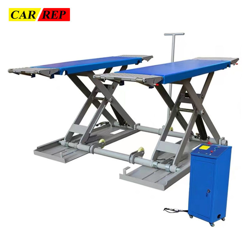 3T Mobile Hydraulic Scissor Car Lift Mid Rise Double Cylinder Hydraulic ...