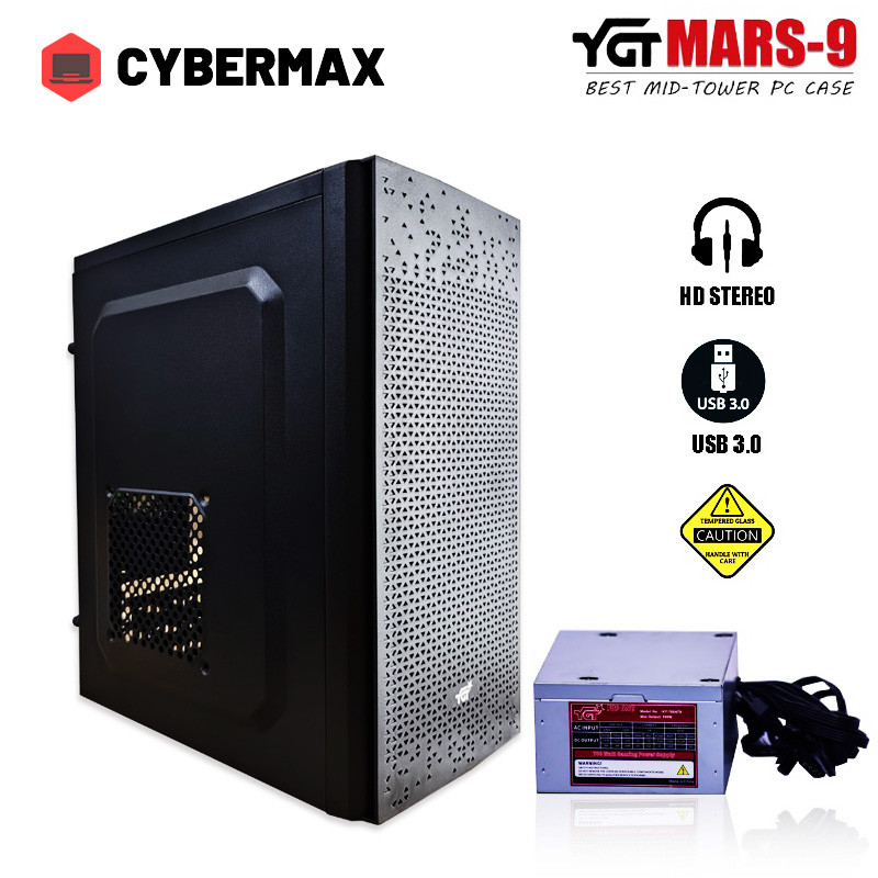 YGT Mars 9 PC Case With PSU Generic Gaming Computer Case Black MATX ...
