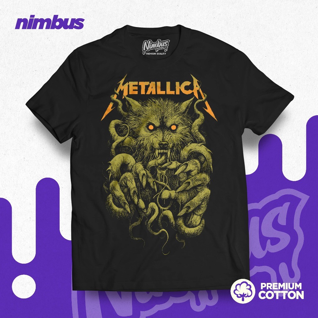 Music Band | Metallica v5 Rock Band Shirt | Halftone Print | Premium Cotton T-Shirt | Nimbus ...