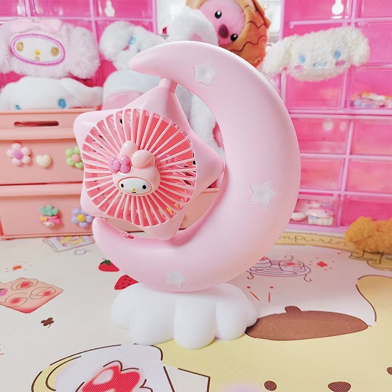 Cartoon Cute Sanrio Children's Mini Fan Hello Kitty Melody Desktop Fan ...