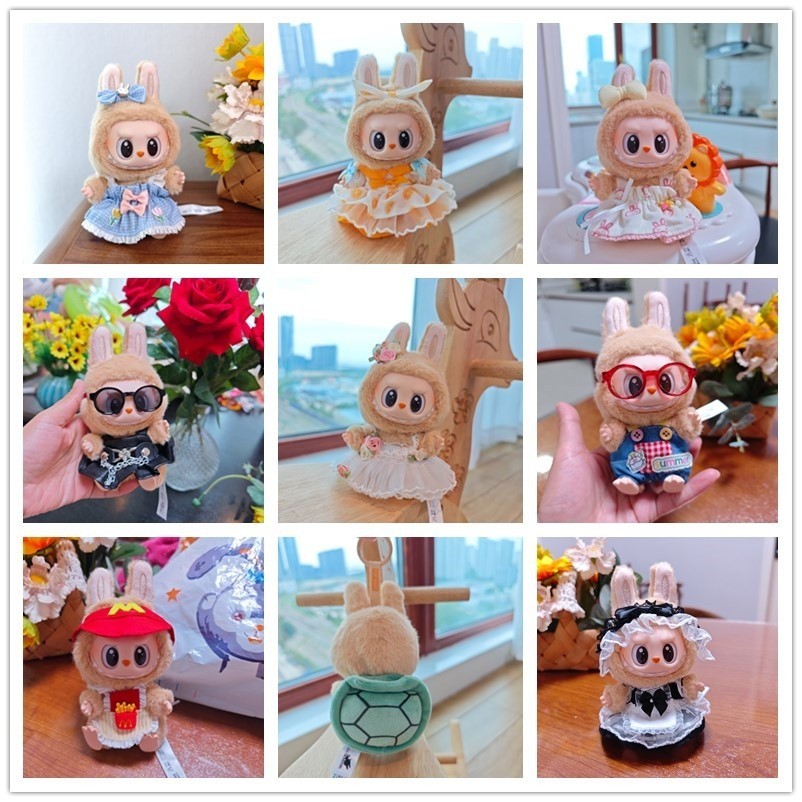 Labubu Macaroon V2 Sitting Party Pendant Doll Clothes Dressup, Shirt ...