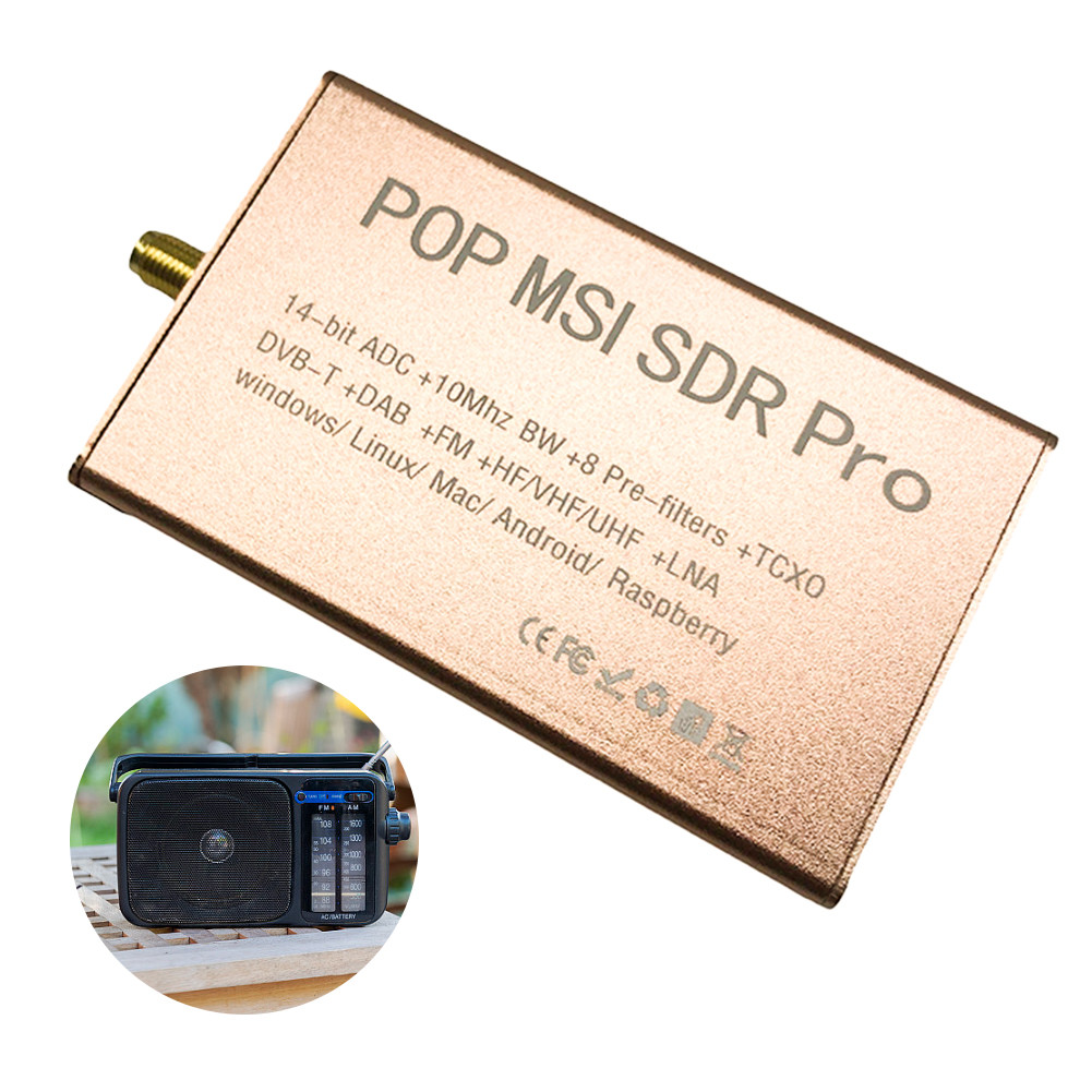 ☞POP MSI SDR Pro Portable SDR Receiver 10KHz-2GHz Wideband HF/VHF/UHF ...