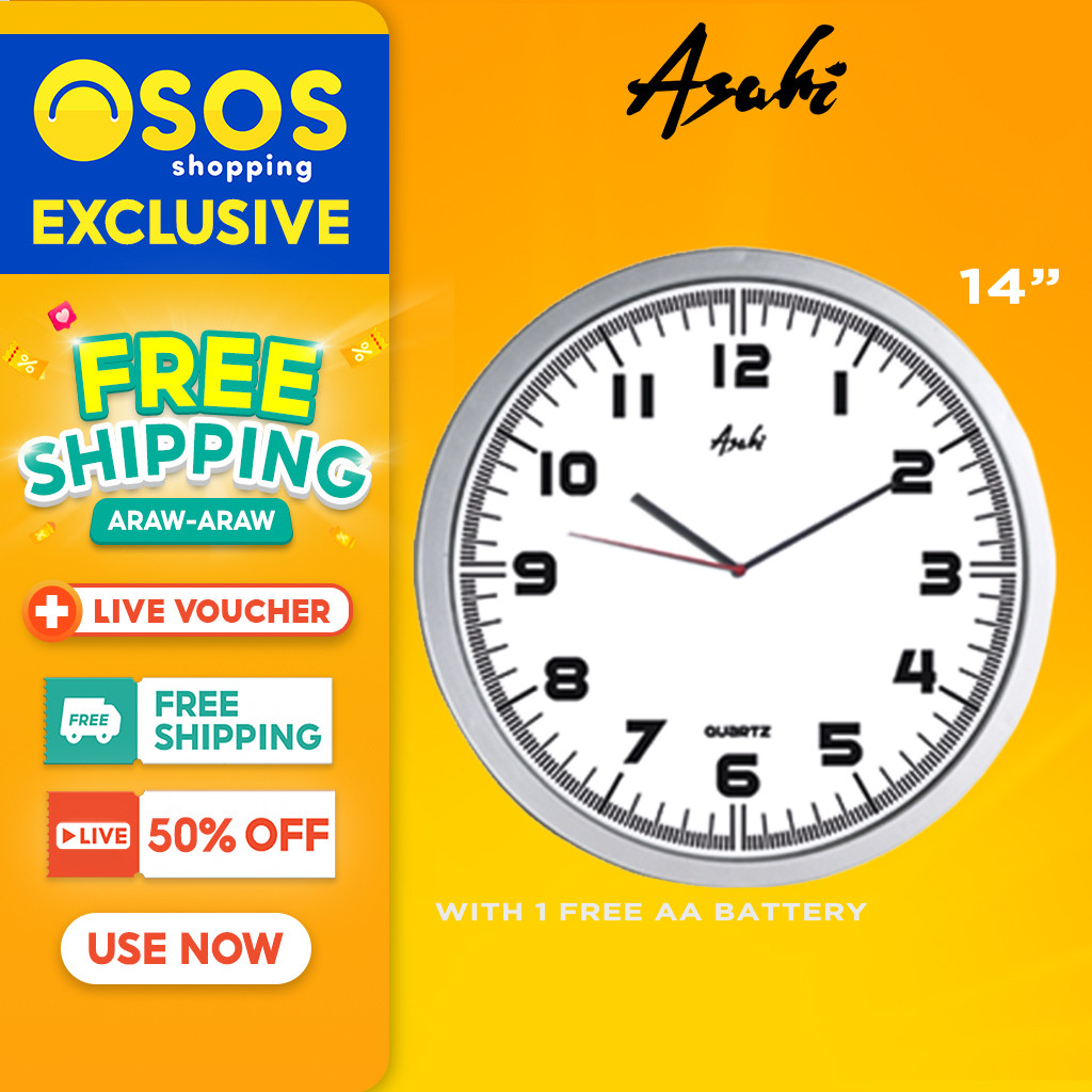 Asahi Original 14 Inches Round Wall Clock HC2514 •OSOS• | Shopee ...