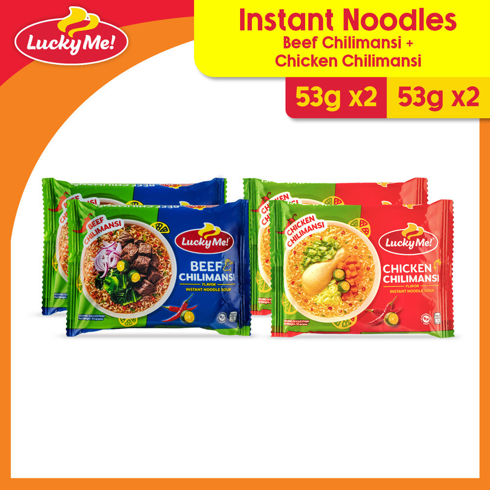 Lucky Me! Instant Mami Beef Chilimansi 53g X 2 + Lucky Me! Instant Mami ...