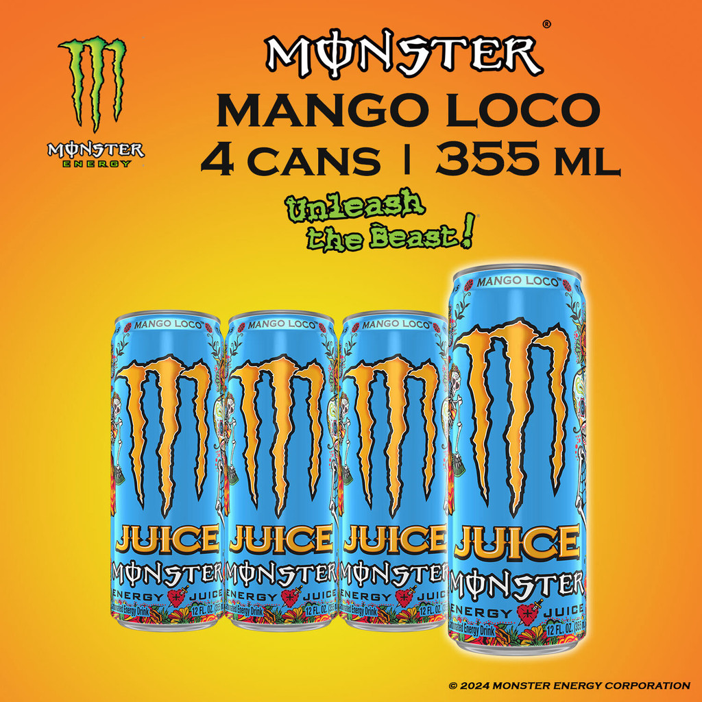 Monster Energy Mango Loco 355mL - Pack of 4 | Shopee Philippines