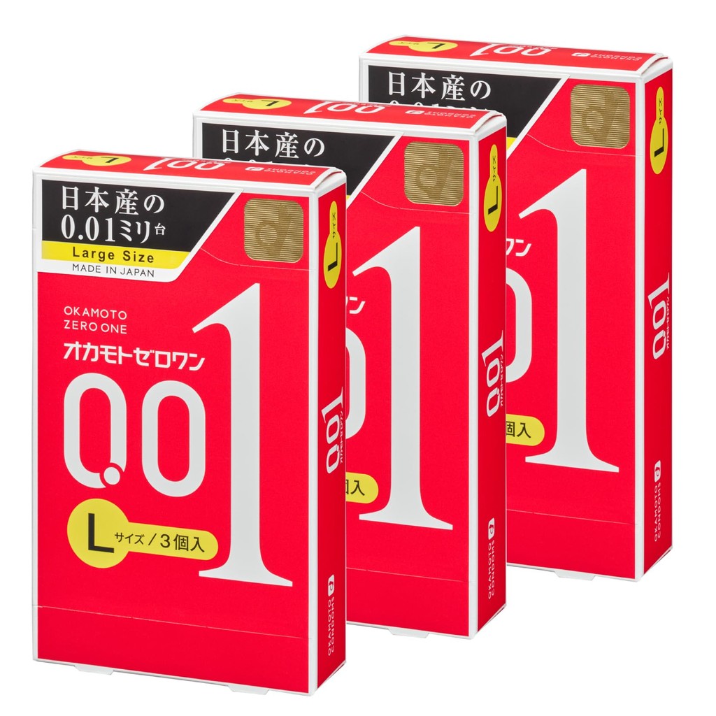 OKAMOTO Okamoto Condoms Zero One L size 3 pieces x 3 boxes | Shopee ...
