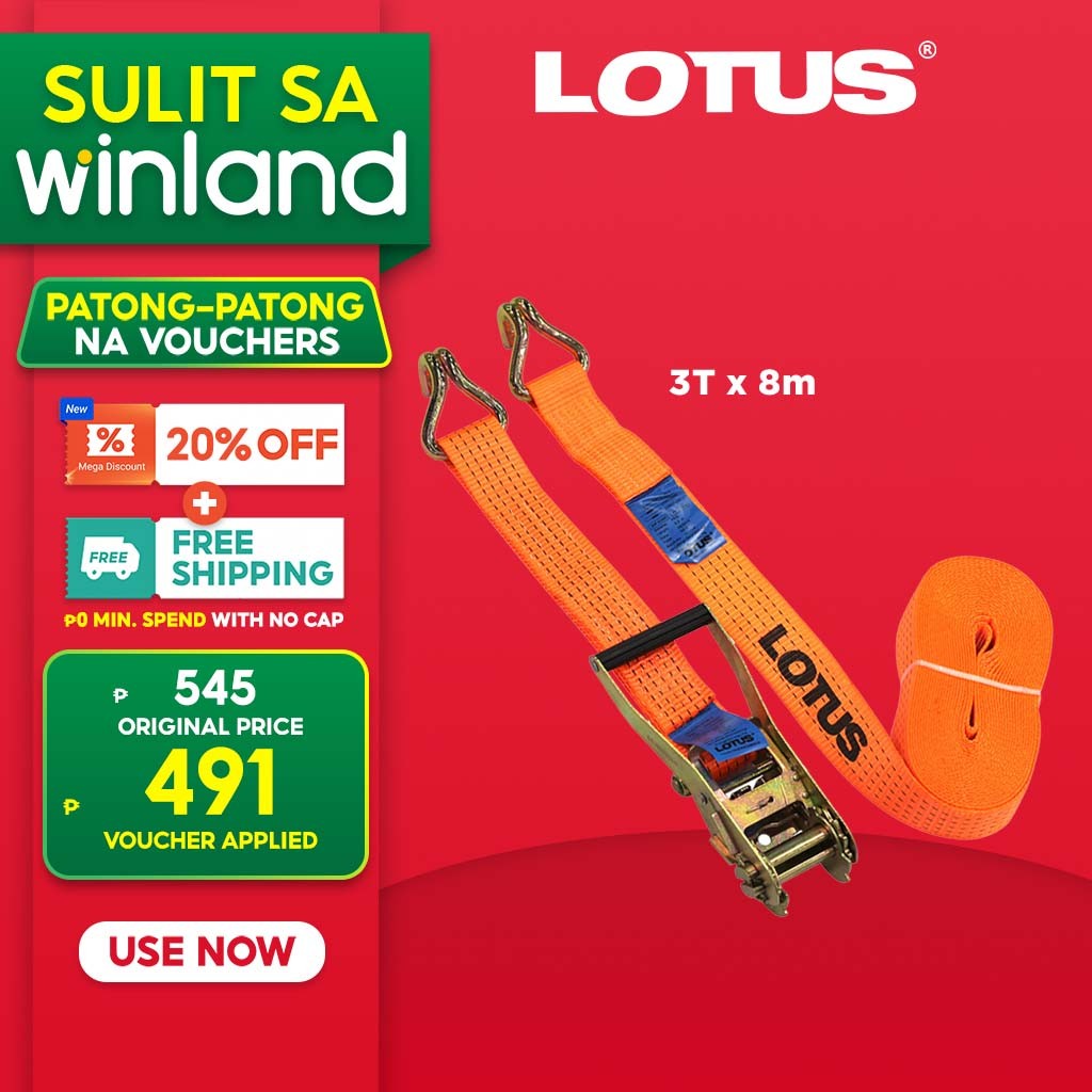 Lotus by Winland 8m Ratchet Straps Tie Down Hold Secure Cargo Straps 3T ...