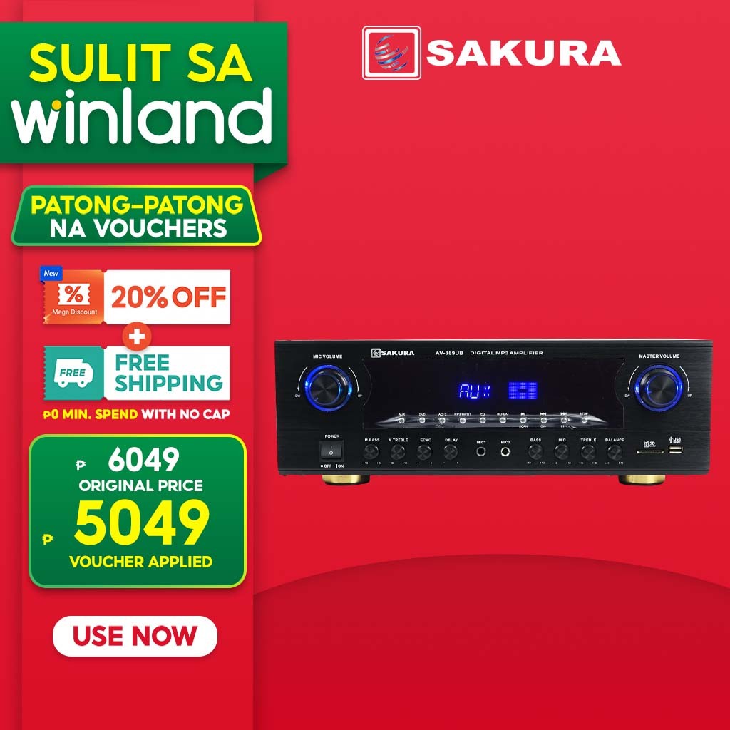 Sakura by Winland Digital MP3 Amplifier 2 Mic Input BT/USB/SD/AM/FM 2 x 450W AV-389UB | Shopee ...