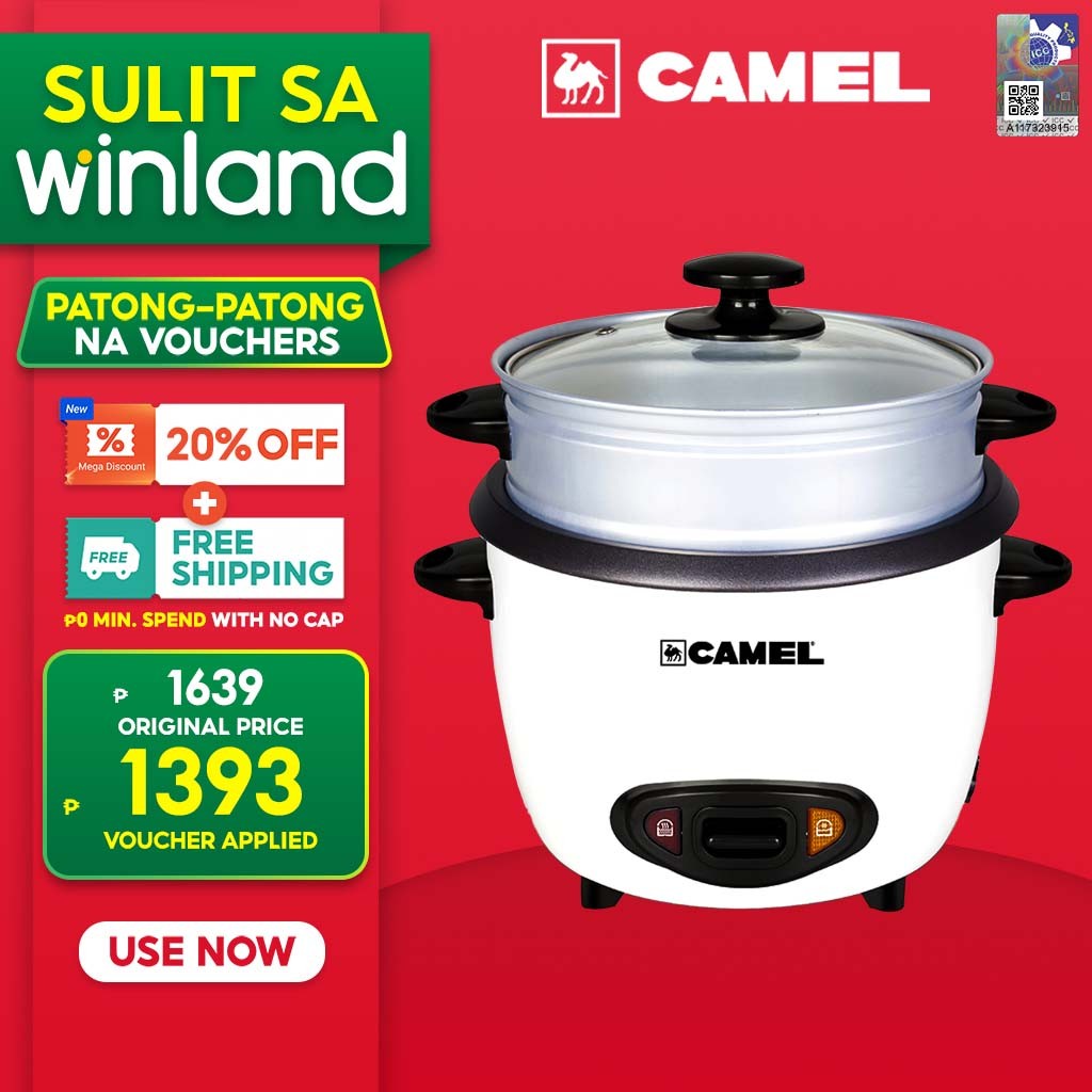 Camel by Winland Rice Cooker with Steamer 10 cup /1.0L White Color CRC ...
