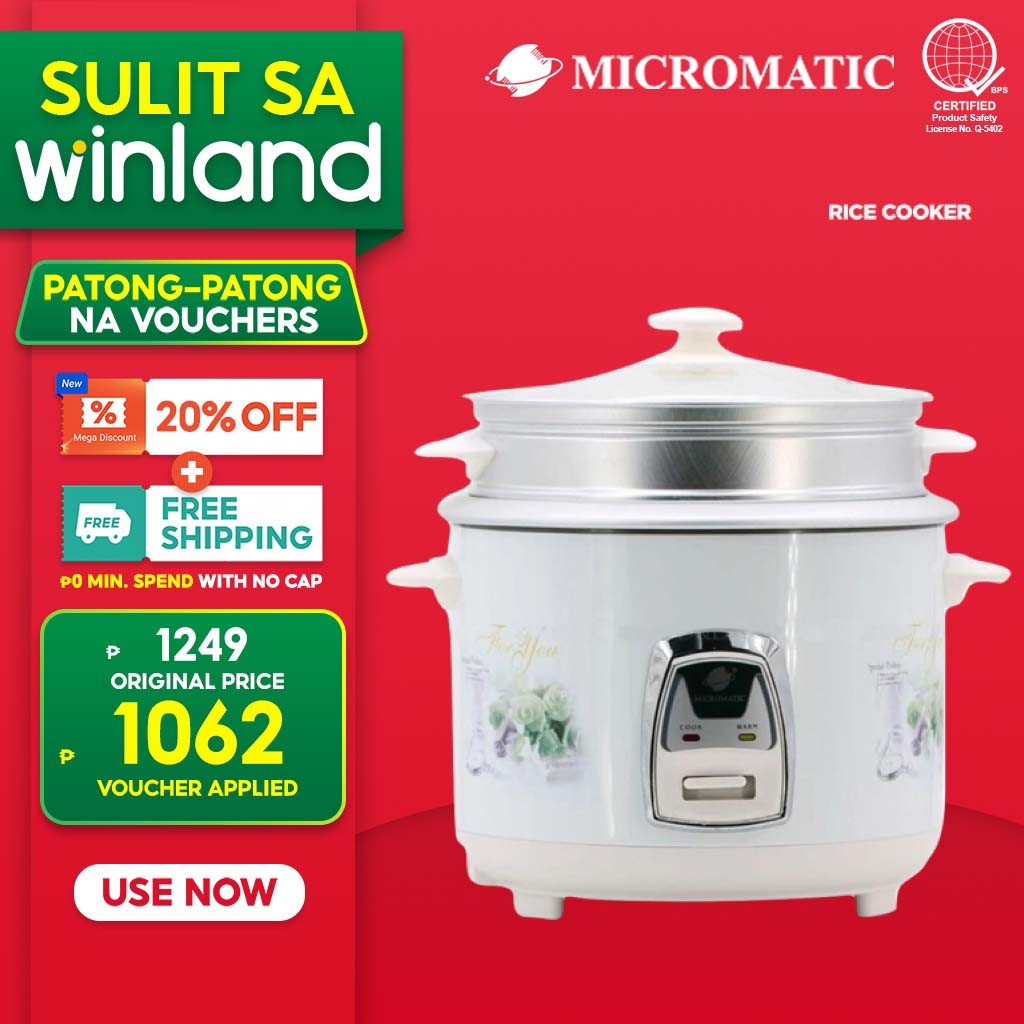Micromatic by Winland Rice Cooker 1.8L 10 Cups of Rice with Steamer ...