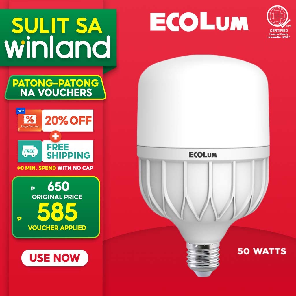 Ecolum by Winland Super Bright Power Saving 50 Watts 6500K E27 LED Bulb ...