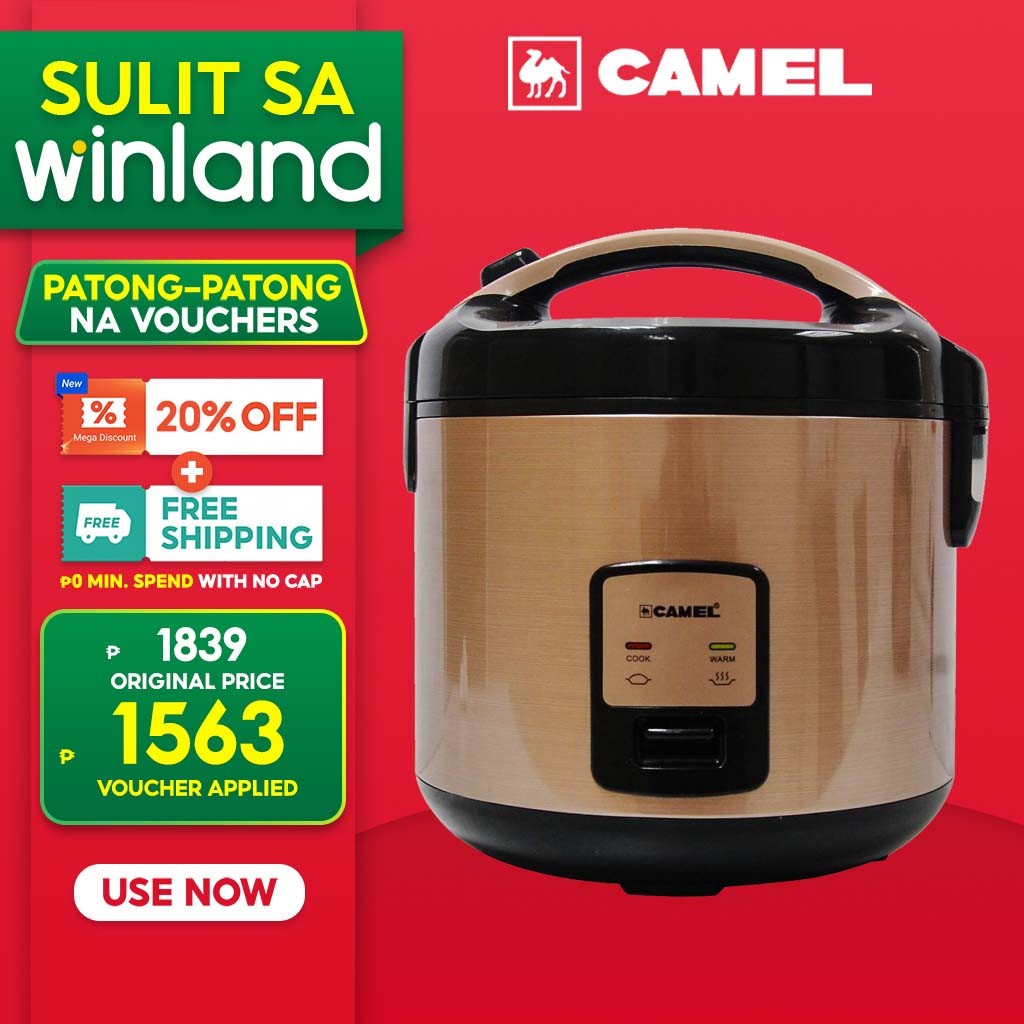 Camel by Winland 1.8 Liter / 10 Cups Elegant Rice Cooker with Steamer ...