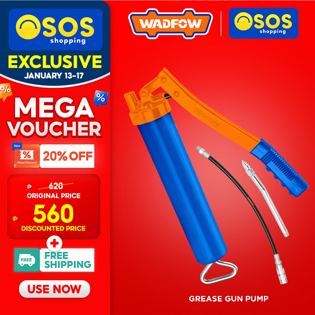 Wadfow 4500psi Grease Gun 400CC / 14Oz WGG2540 WAD-HT •OSOS• | Shopee ...