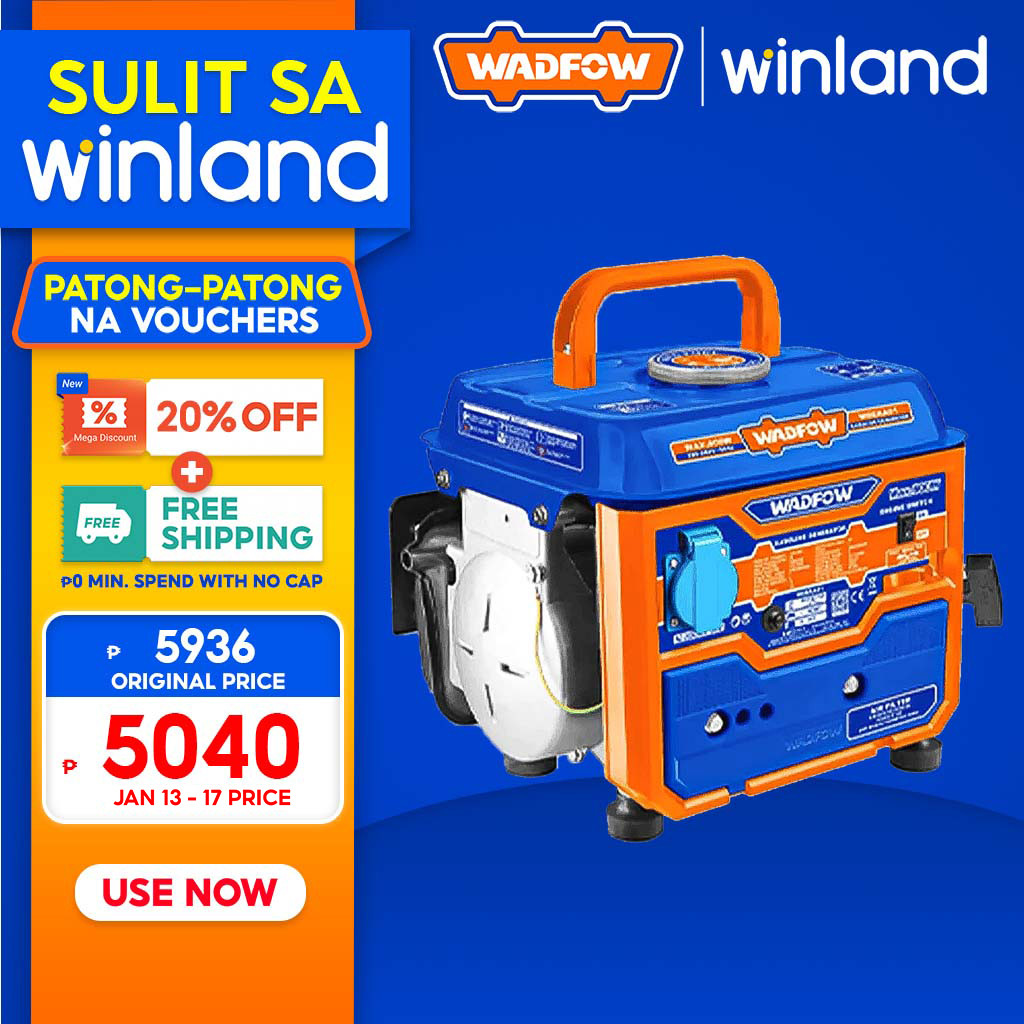 Wadfow by Winland 4 Liters Gasoline Generator 900W 220-240V WGEAA01-5P ...