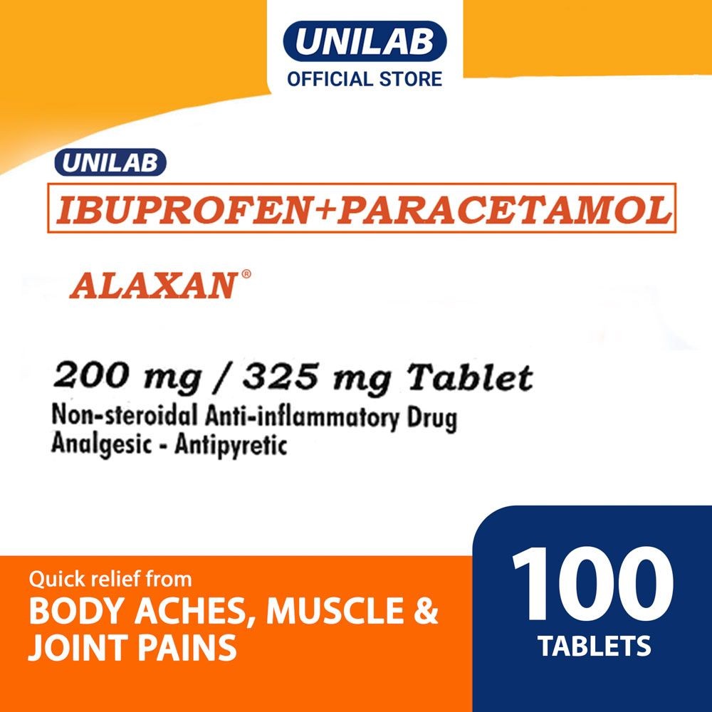Alaxan Ibuprofen + Paracetamol 100 Tablets | Shopee Philippines