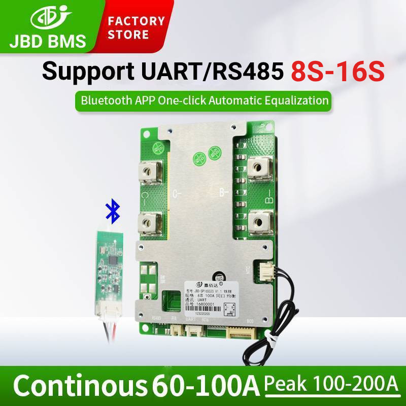 ☂JBD BMS 16S 48V Lifepo4 8S 24V 60A 100A Battery Management System BT ...