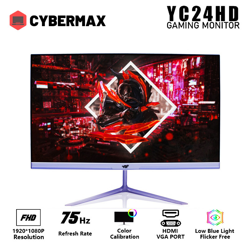 YGT YC24HD 24" Desktop Monitor 75Hz 1080P FHD Frameless Flat LED Pc ...