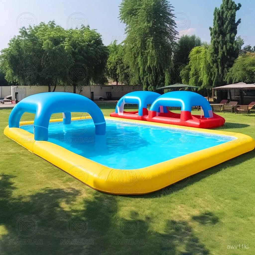 Outdoor Square Inflatable Swimming Pools Kids & Adults Large Land Water ...