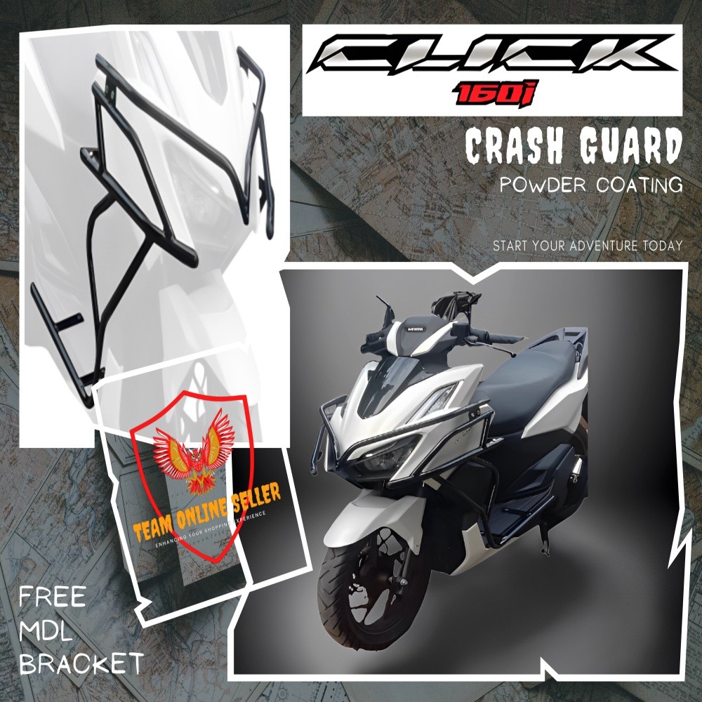 HONDA CLICK 160 - HEAVY DUTY FULL CRASH GUARD ( POWDER COAT ) - PHASE 1 | Shopee Philippines