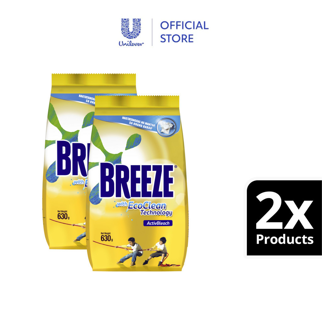 [BUNDLE OF 2] Breeze Powder Detergent ActivBleach 630G Pouch | Shopee ...