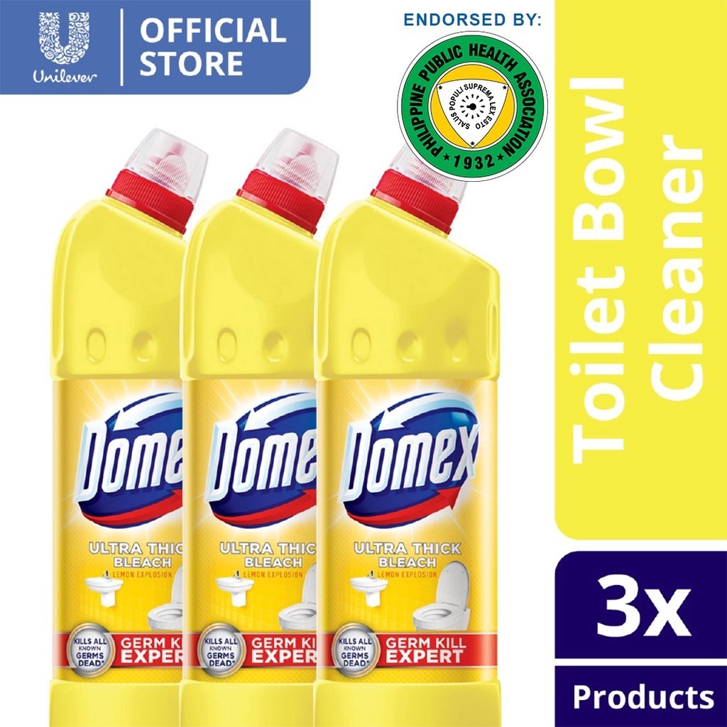 Domex Ultra Thick Bleach Toilet Cleaner Lemon 500ml Bottle 3x | Shopee ...